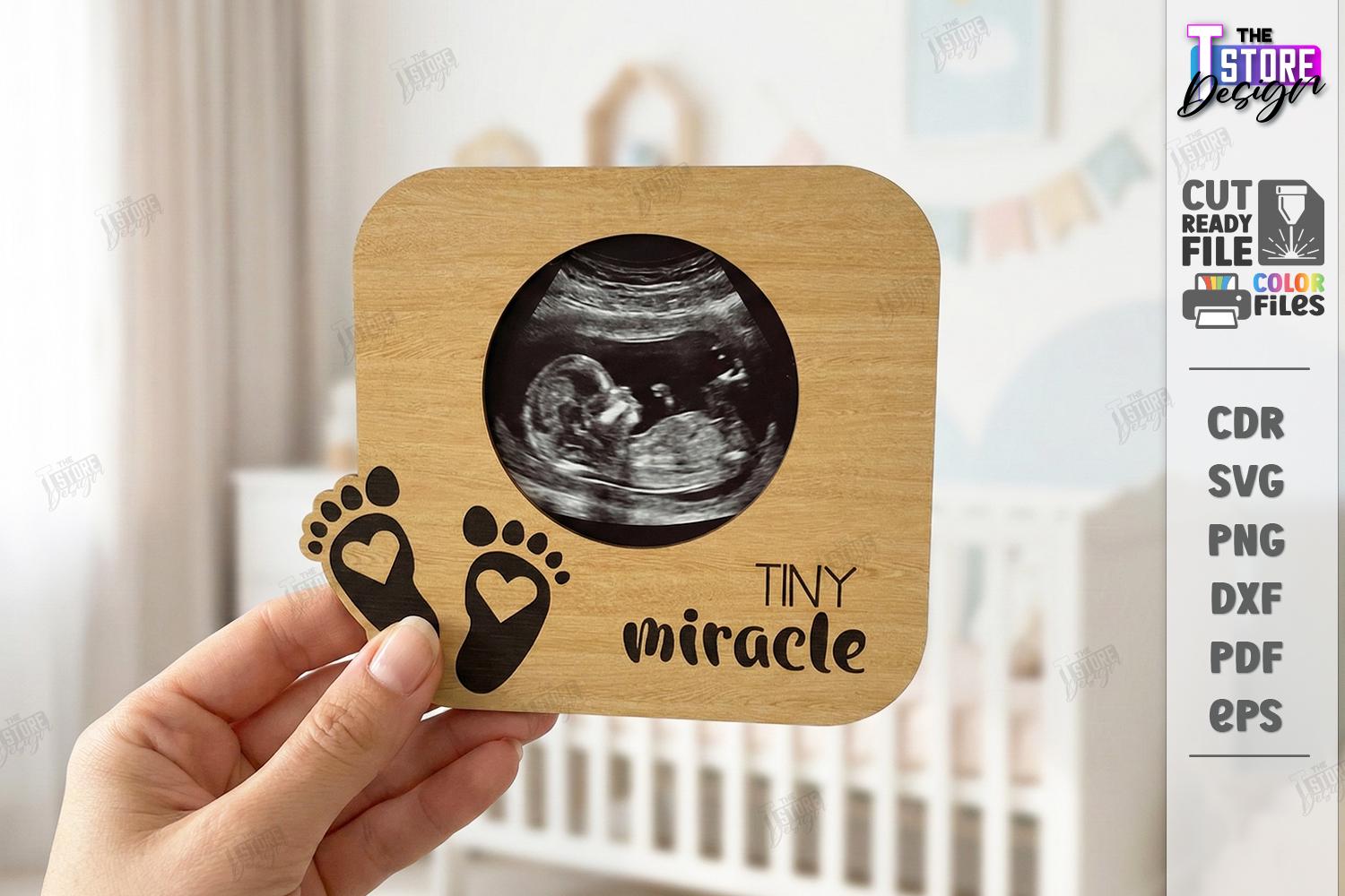 Laser Cut Baby Scan Frame Bundle, Pregnancy Announcement Photo Frame ...