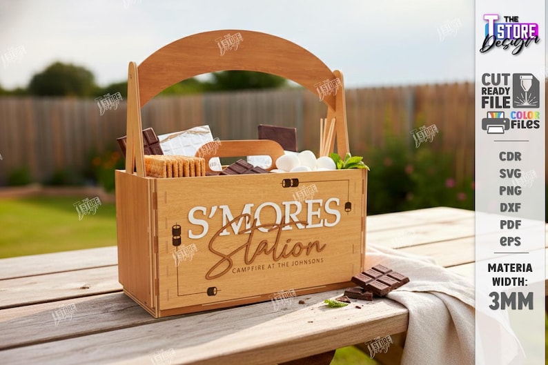 3d S'mores Station Boxes Laser Cut Bundle, Personalized Smores Gift Box ...
