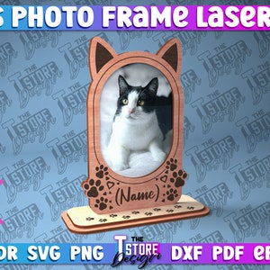 Pets Photo Frame Laser Cut Bundle | Dog Photo Frame SVG Design | Cat ...