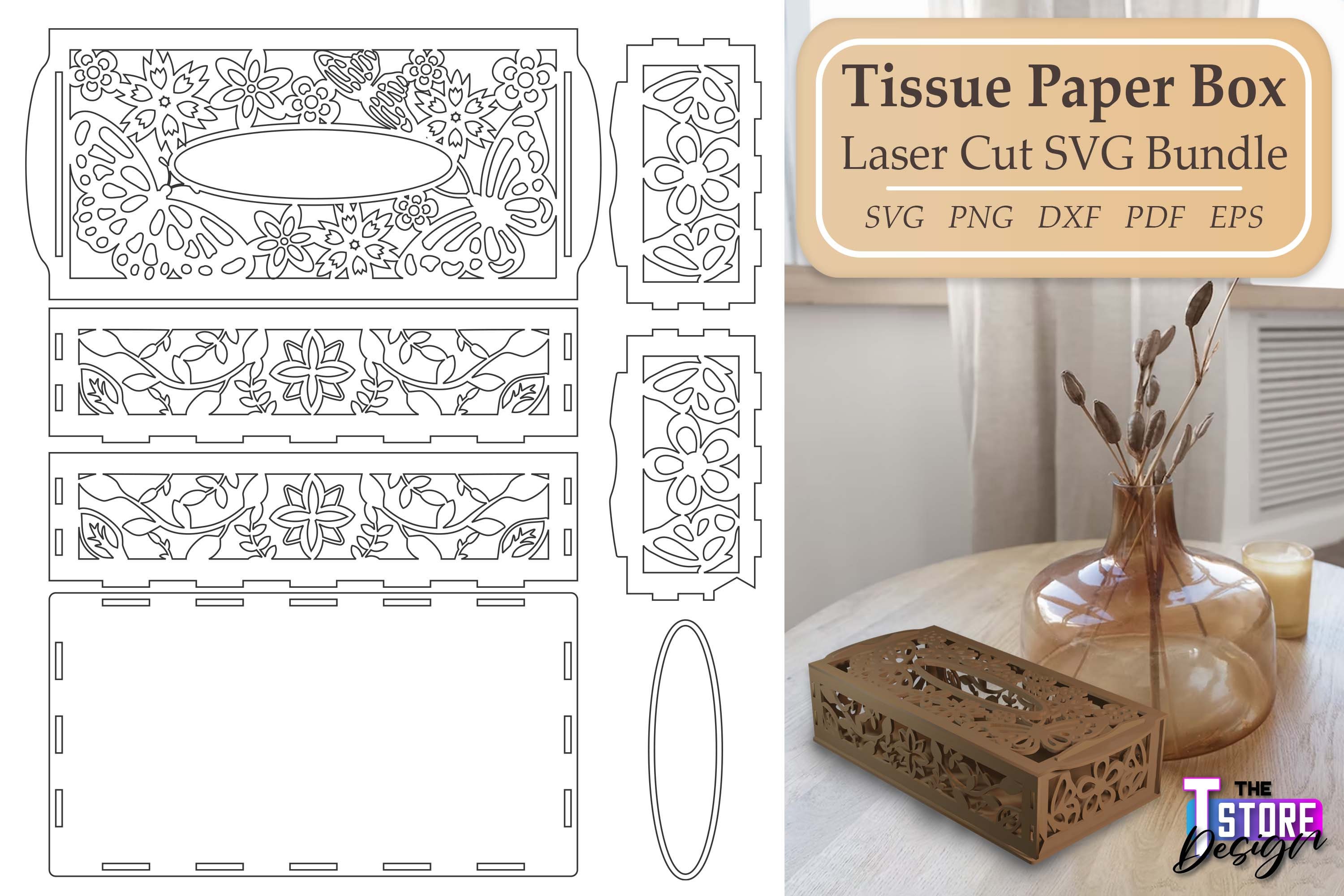 Tissue Paper Box SVG Bundle | Tissue Box SVG Design | Laser Cut Files ...