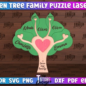 Family Tree Puzzle Lasercut |wooden Family Puzzle |personalized Family ...