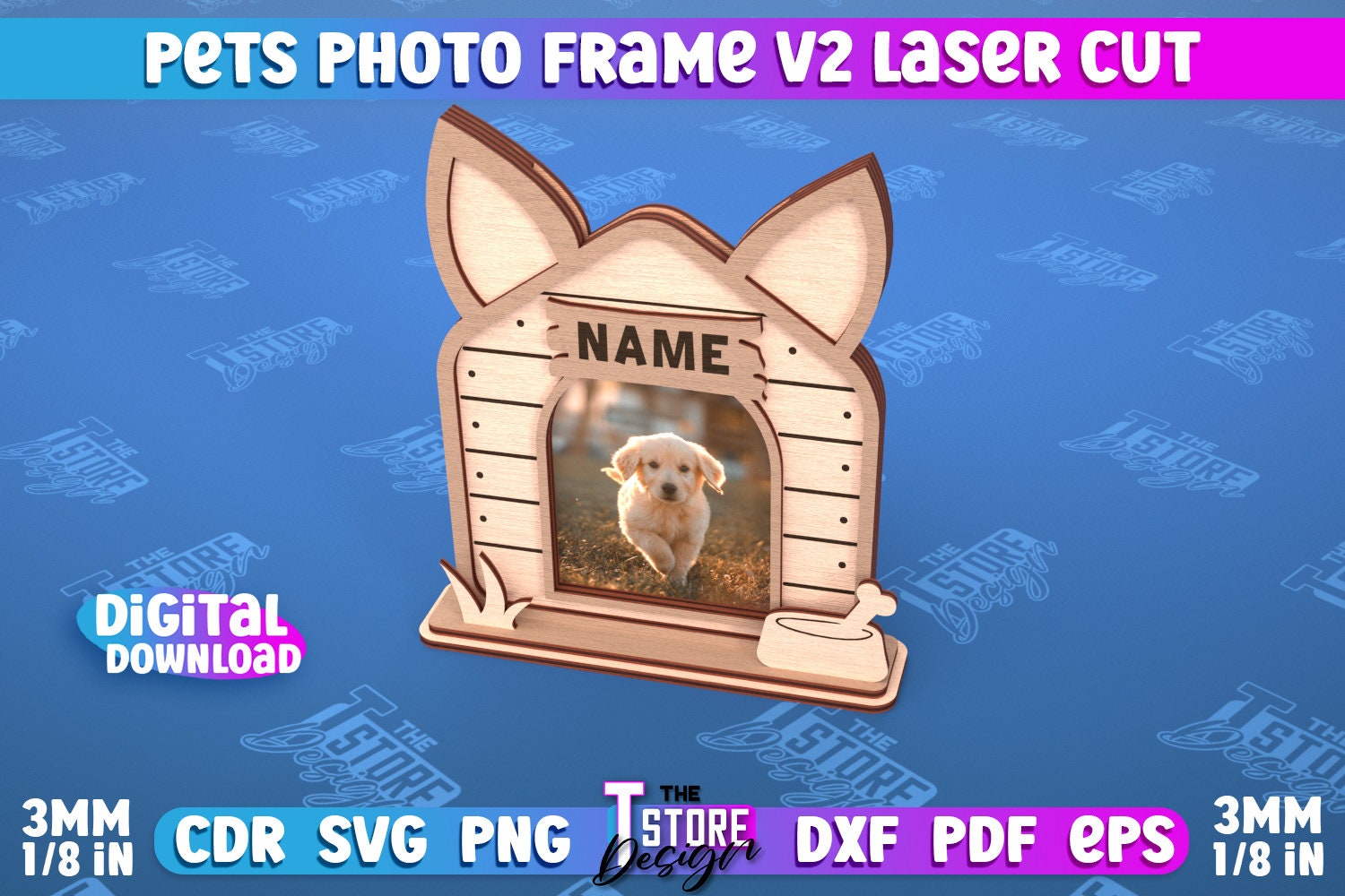 Pets Photo Frame Laser Cut Bundle | Dog Photo Frame SVG Design | Cat ...