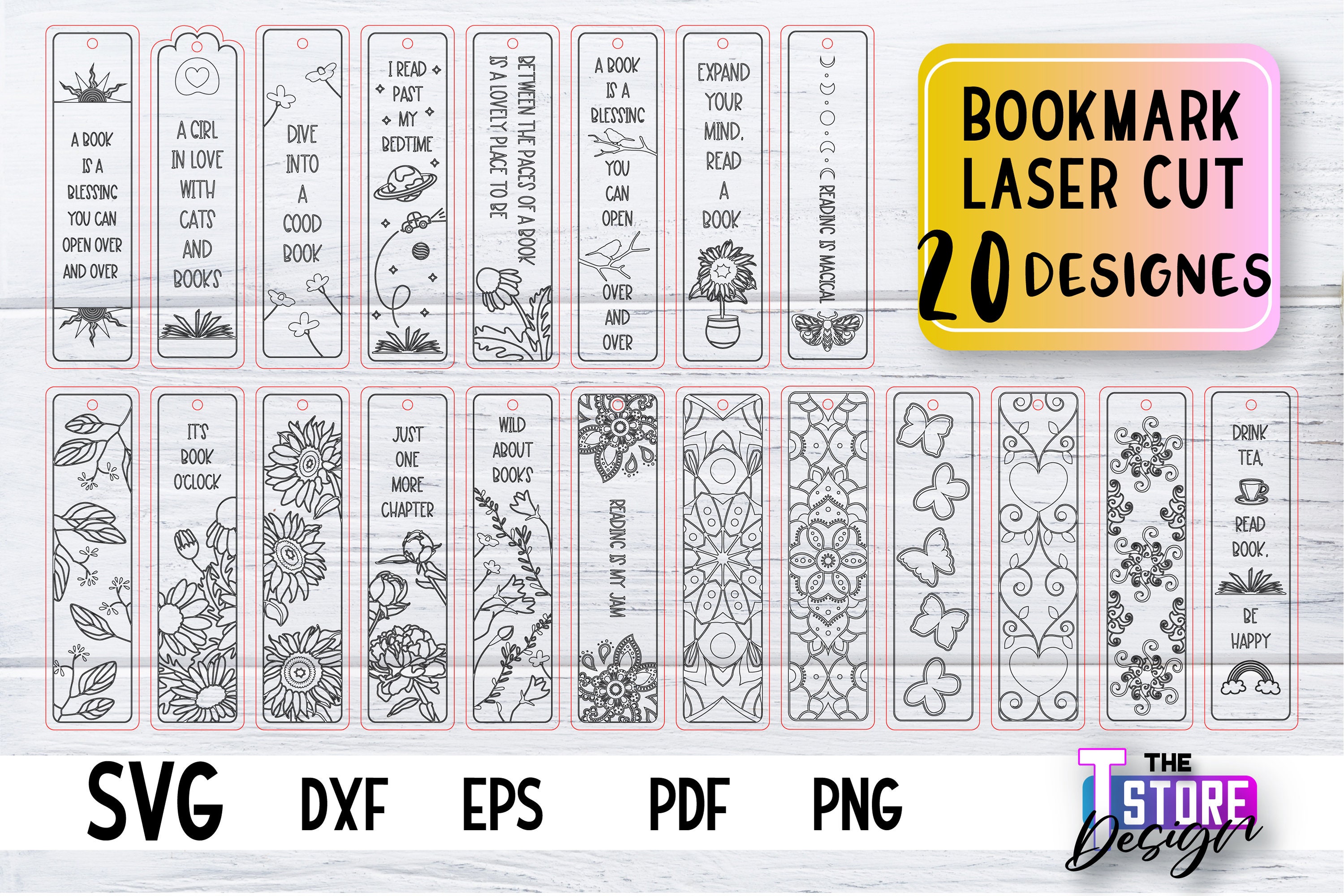 Lesezeichen Laser cut Lesezeichen SVG Design Laser cut - Etsy Schweiz