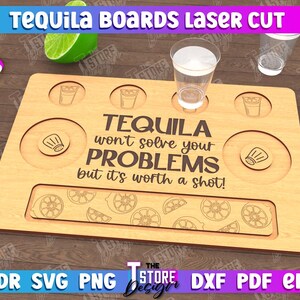 Tequila Shot Boards Lasercut Bundle, Tequila Trays Laser Cut, Tequila ...