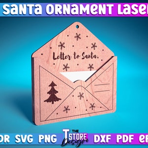 Dear Santa Ornament Laser Cut SVG | Christmas Laser Cut SVG Design ...