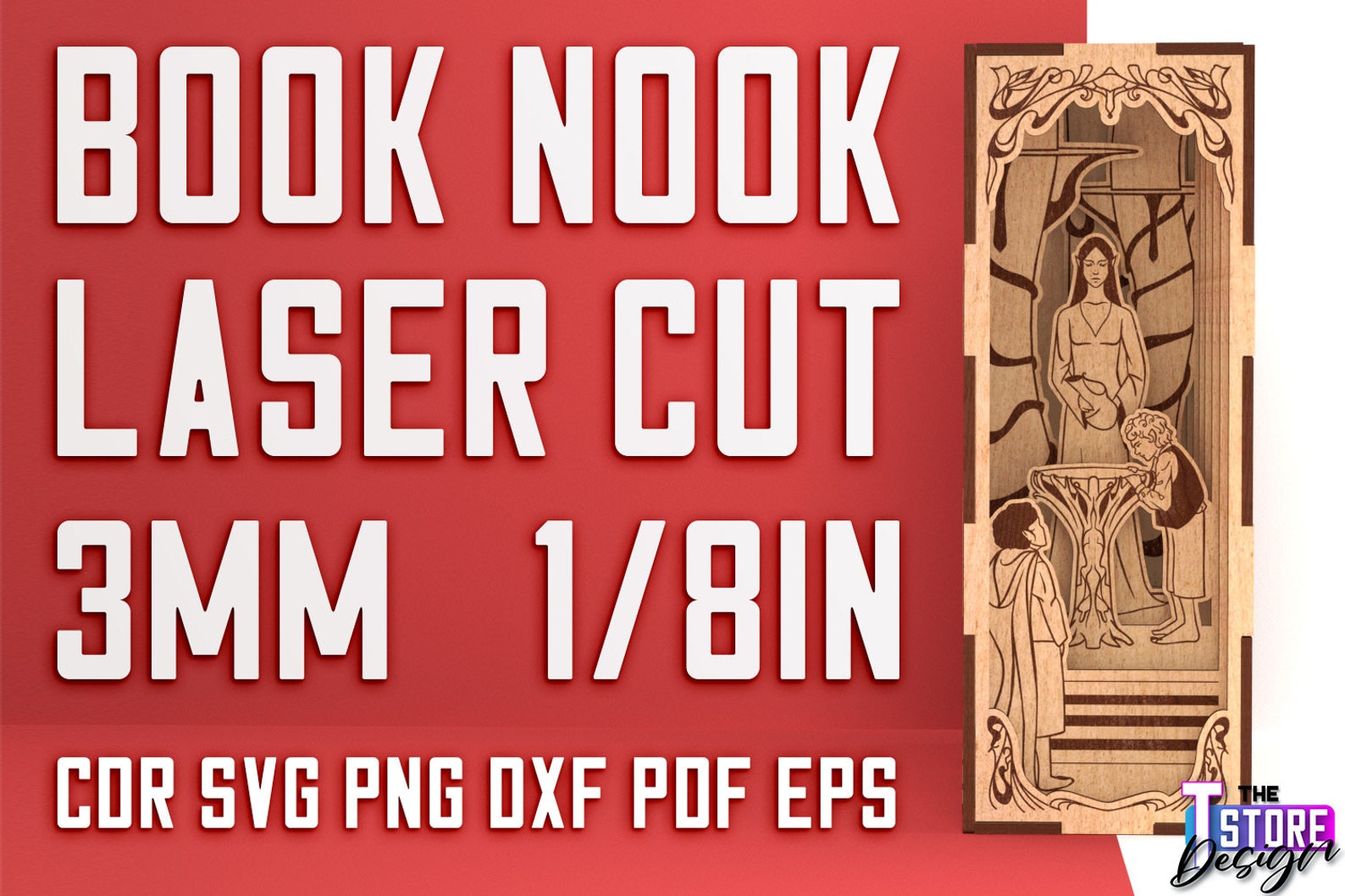 Book Nook SVG Design | Laser Cut Files | CNC Files - Etsy