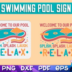 Swimming Pool Sign SVG Bundle | Summer Quotes Design | Swimming Pool ...