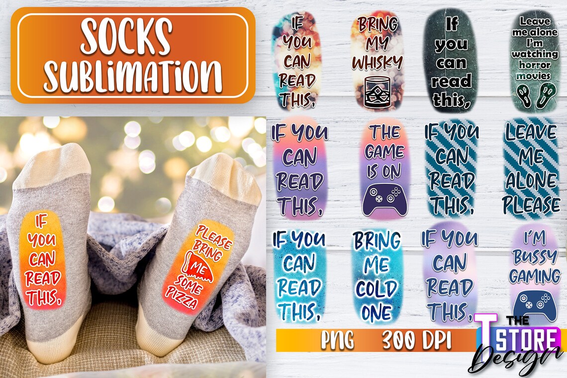 Funny Socks Quotes Sublimation Bundle | Funny Sublimation Design V.1 - Etsy
