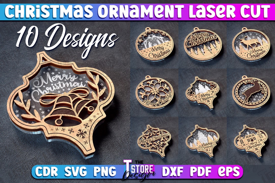 Christmas Ornament Laser Cut SVG Bundle | Christmas Ornament SVG Design ...