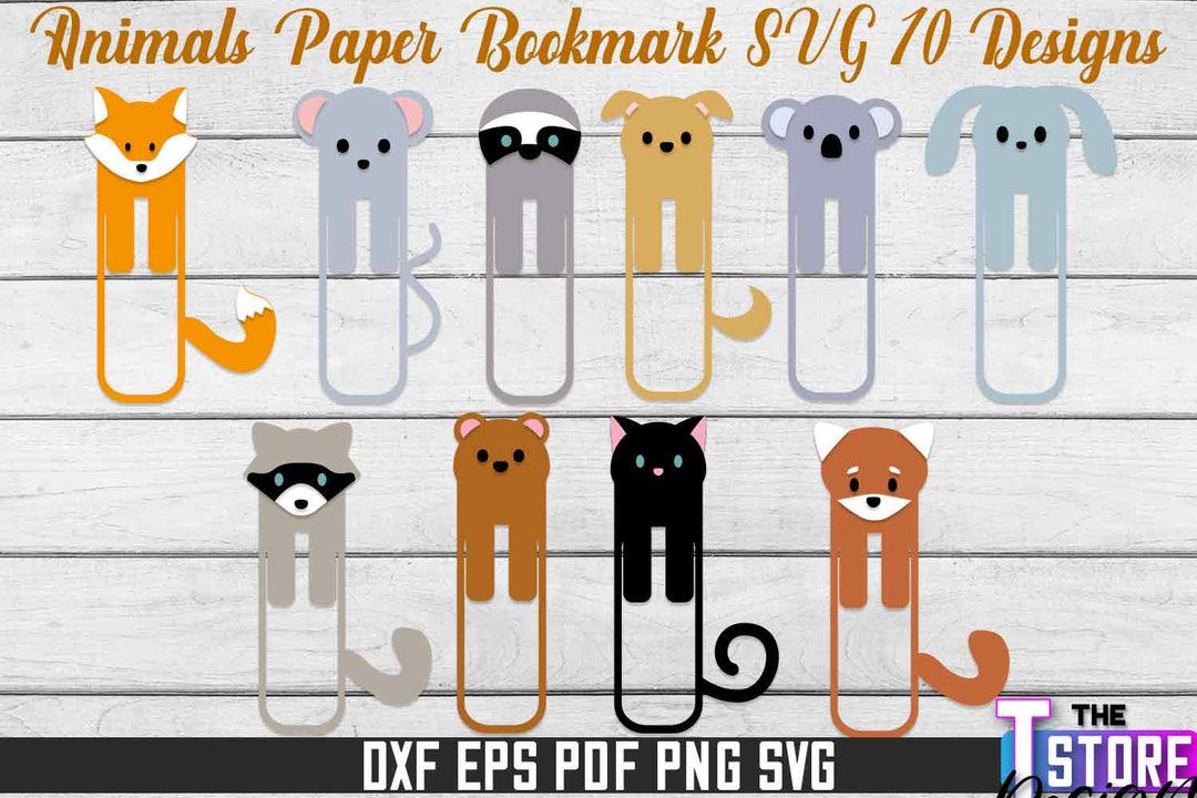 Animals Bookmark SVG Animals Paper Design Cute Kids Bookmark Paper Cut ...