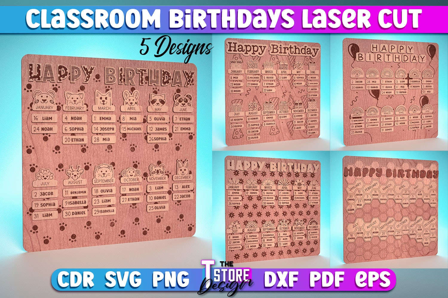 Classroom Birthdays Design Laser Cut Bundle Laser Cut SVG - Etsy