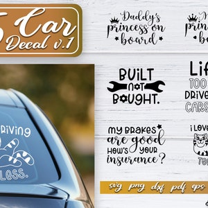 Car Stickers SVG Bundle | Car Decals SVG | Vehicle Decal SVG | Car ...