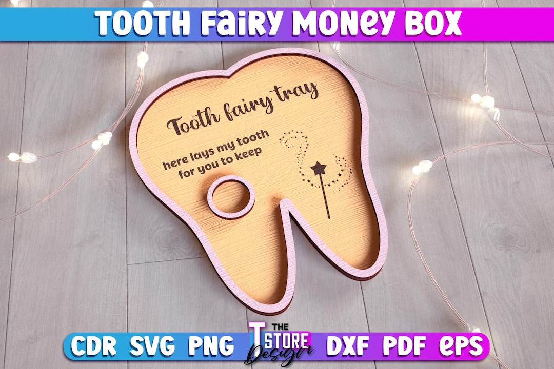 Custom Tooth Fairy Teeth Money Box | Tooth Fairy Tray Money Holder ...