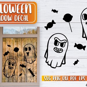 Halloween Window Decal SVG Bundle Halloween Crafts Halloween Bat SVG ...