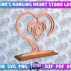 Valentine's Hanging Heart Stand Laser Cut | Heart Stand Laser Design ...