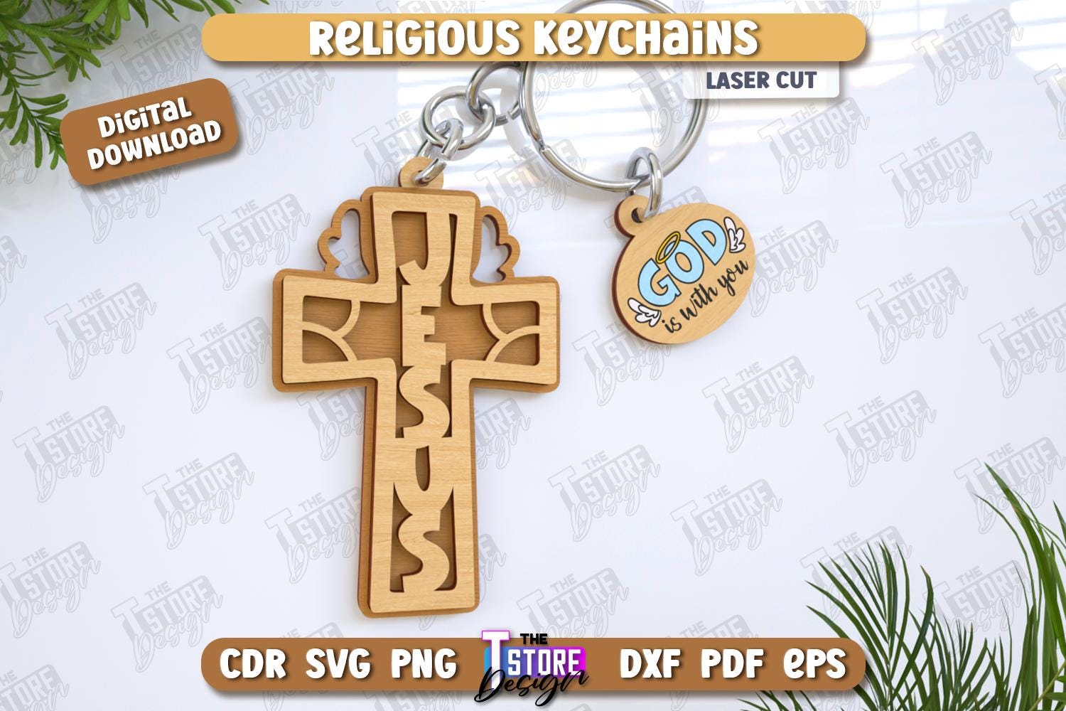 Religious Keychains Laser Cut Bundle, Christian Cross Keychains ...