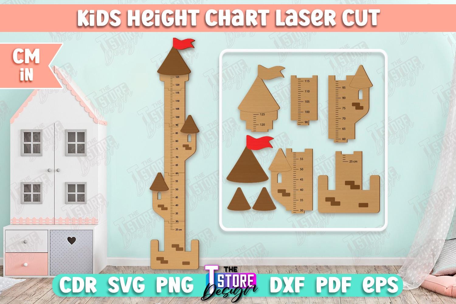 Kids Height Charts Laser Cut Bundle, Growth Chart, Personalized Growth ...