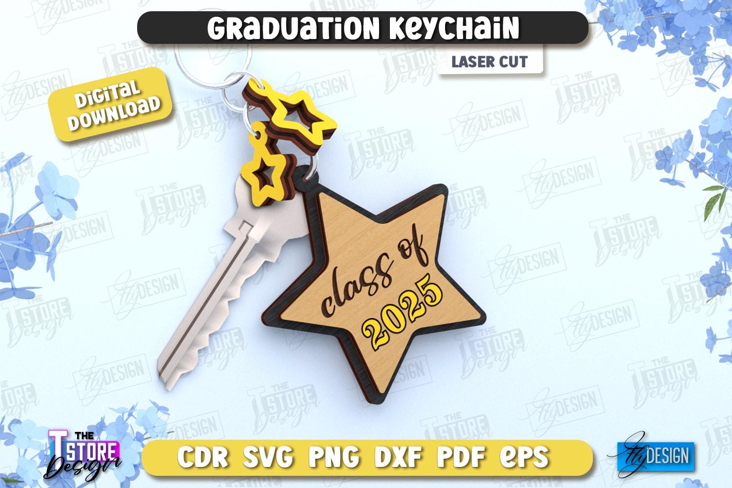 Graduation Keychain Laser Cut Bundle, Senior Keyrings SVG, Class of ...