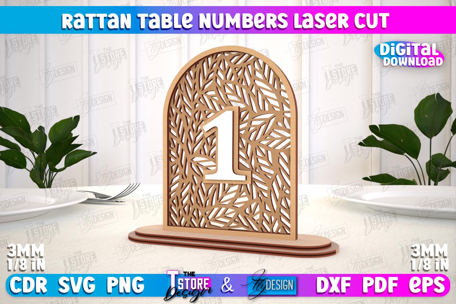 Rattan Wedding Table Numbers for Laser Cut, Rattan Table Numbers ...