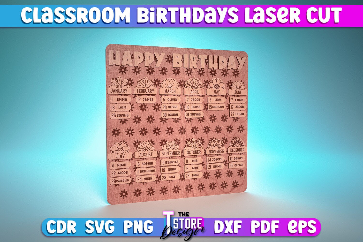 Classroom Birthdays Design Laser Cut Bundle Laser Cut SVG - Etsy