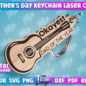 Father's Day Keychain Laser Cut Bundle | Dad Gift Lasercut SVG | Tool ...