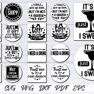 Coasters SVG Bundle | Coffee Quotes Design | Funny Quotes - Etsy