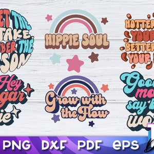 Retro Quotes SVG Bundle Retro Hippie SVG Vintage SVG V.2 - Etsy