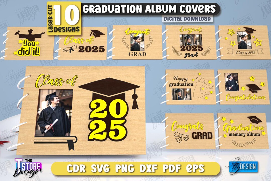 Graduation Album Covers Laser Cut Bundle, Grad Memory Album, Grad ...