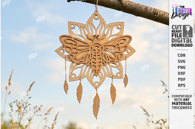 Atrapasueños svg - Decoración de pared bohemia cortada con láser ...