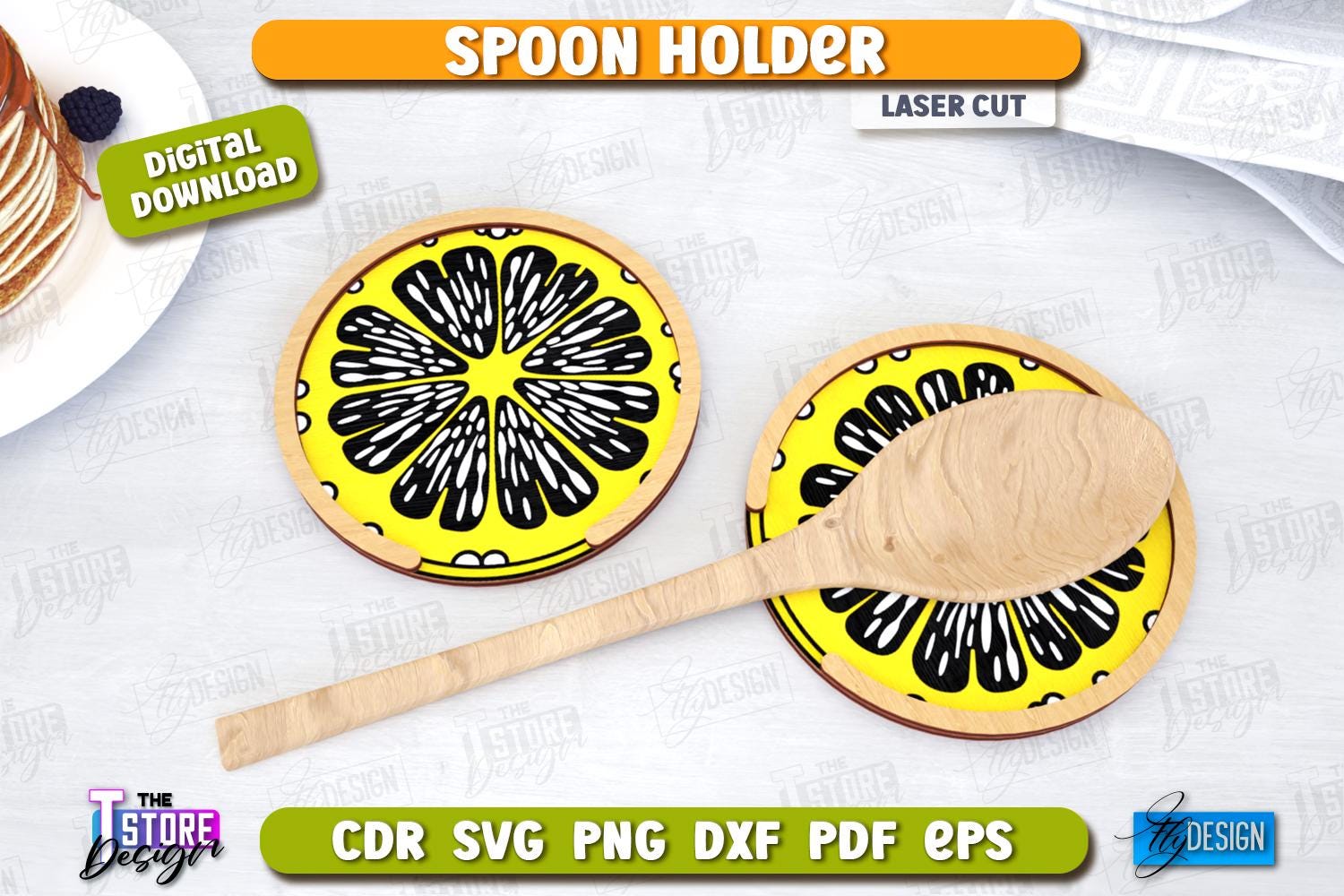 Spoon Holders Laser Cut Bundle, Kitchen Accessories SVG, Spoon Rest ...