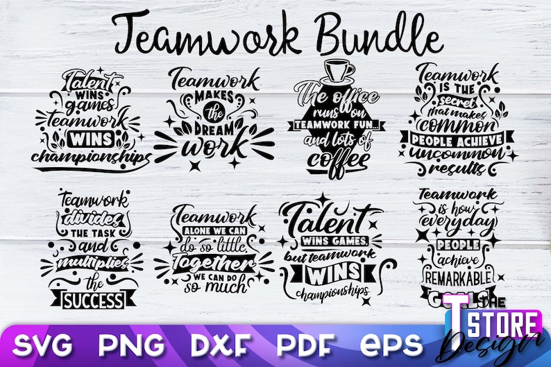 Teamwork Quotes SVG Bundle | Leadership Svg | Team Design - Etsy