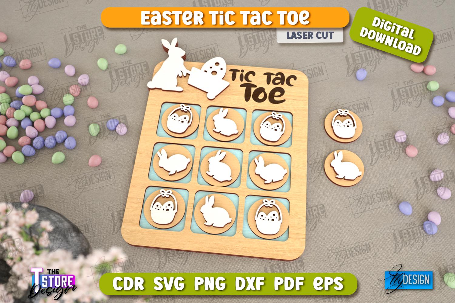 Easter Tic Tac Toe Laser Cut Bundle, Happy Easter Tic Tac Toe Svg ...