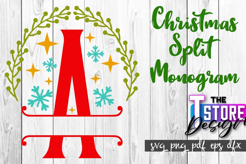 Christmas Split Monogram SVG Bundle Christmas Crafts - Etsy