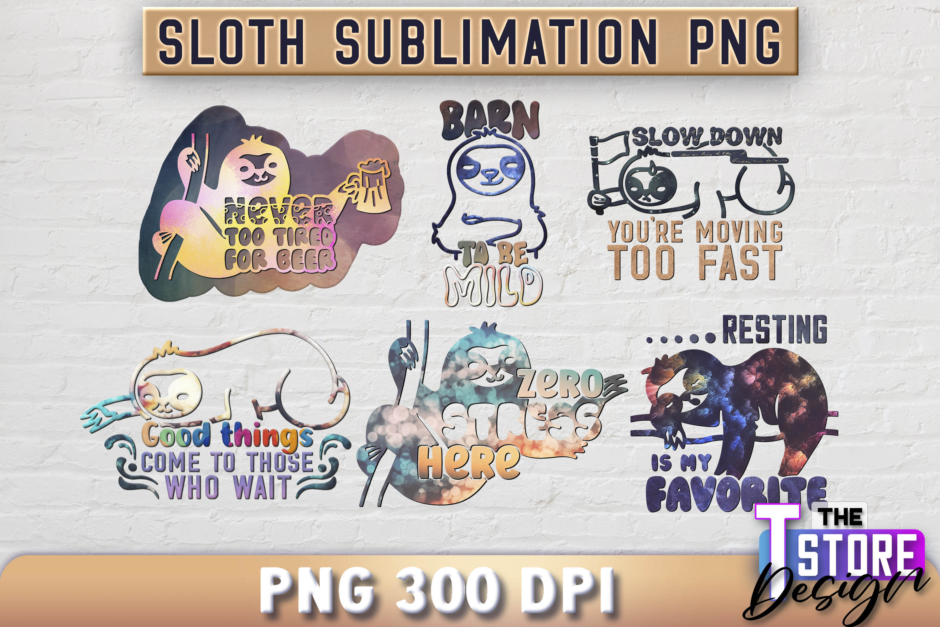 Sloth Sublimation PNG Bundle Sloth Quotes PNG Design V.2 - Etsy