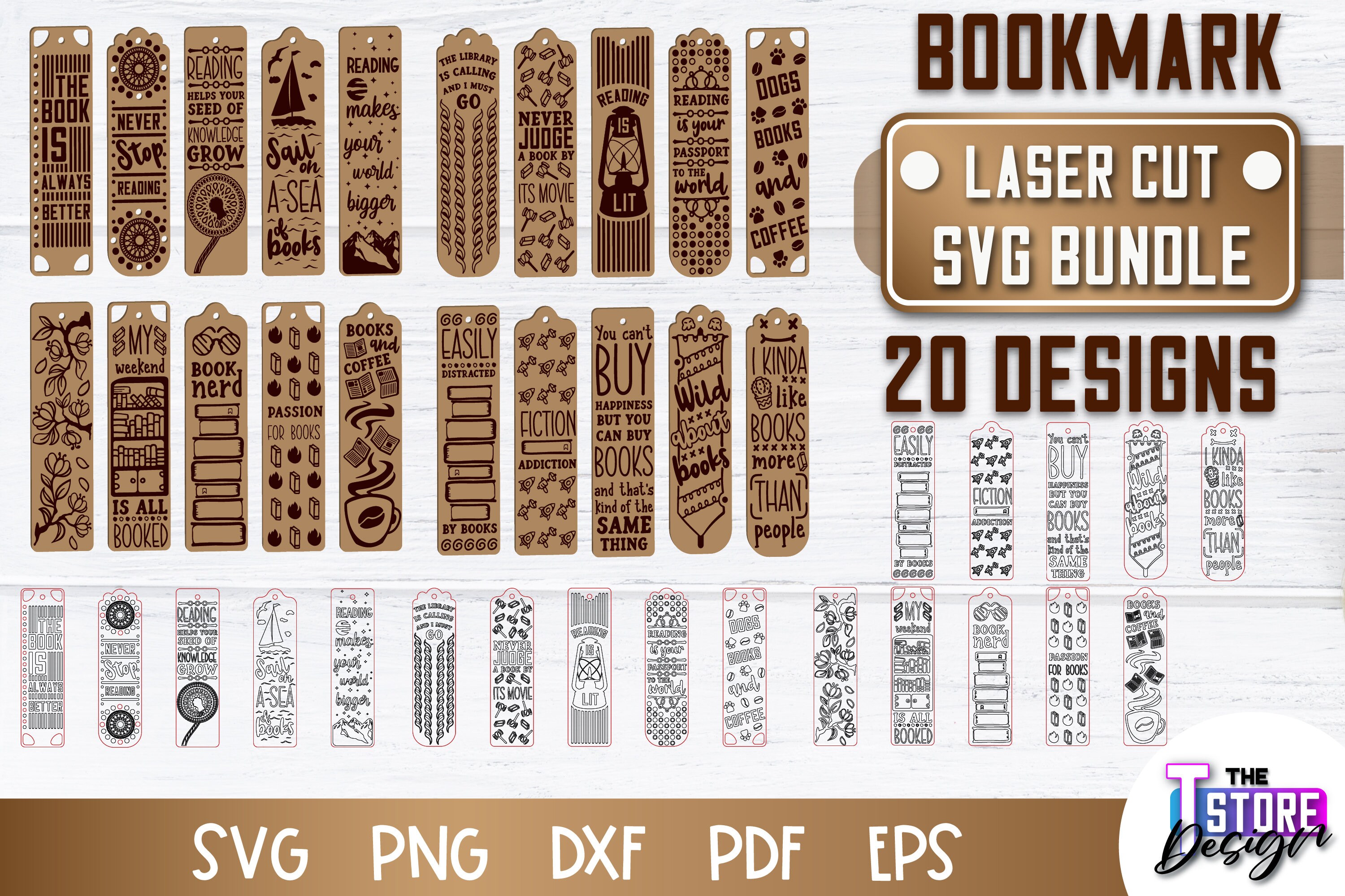 Bookmark Laser Cut Mega Bundle SVG | Bookmark CNC Files | Book Lover ...