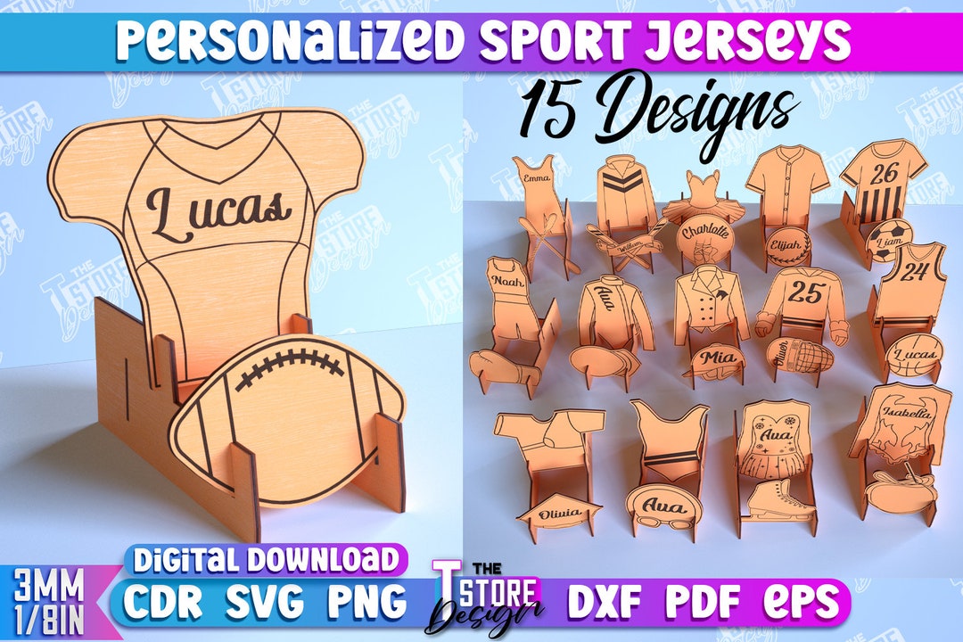 Personalized Sports Jerseys Laser Cut, 3D Customize Laser, Sport Sign ...