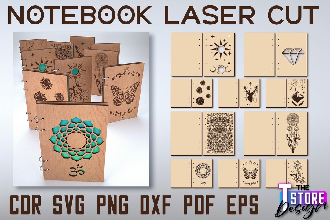 Notebook Laser Cut SVG Bundle | Notebook SVG Design | Laser Cut Files ...