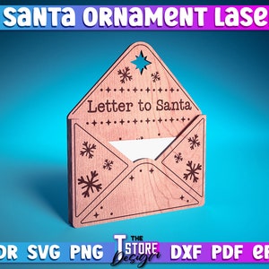 Dear Santa Ornament Laser Cut SVG | Christmas Laser Cut SVG Design ...