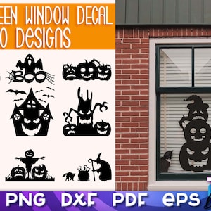 Halloween Window Decal SVG Bundle | Halloween Crafts | Halloween Bat ...