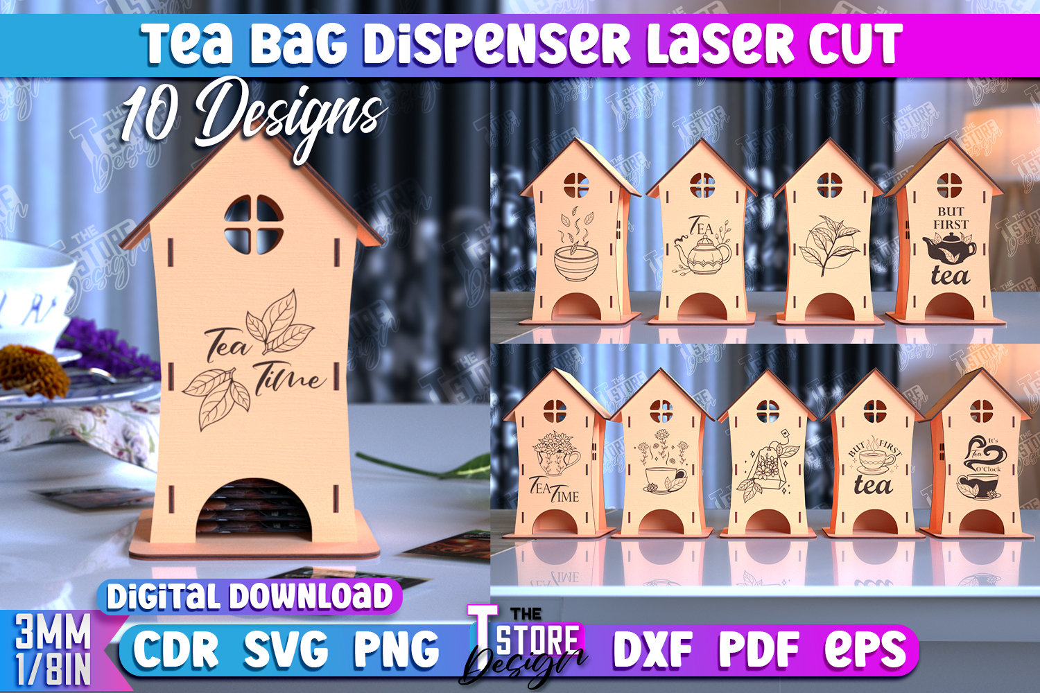 Tea Bag Dispenser, Wooden Tea Box, Tea Bag Storage, Tea House Box, Tea ...