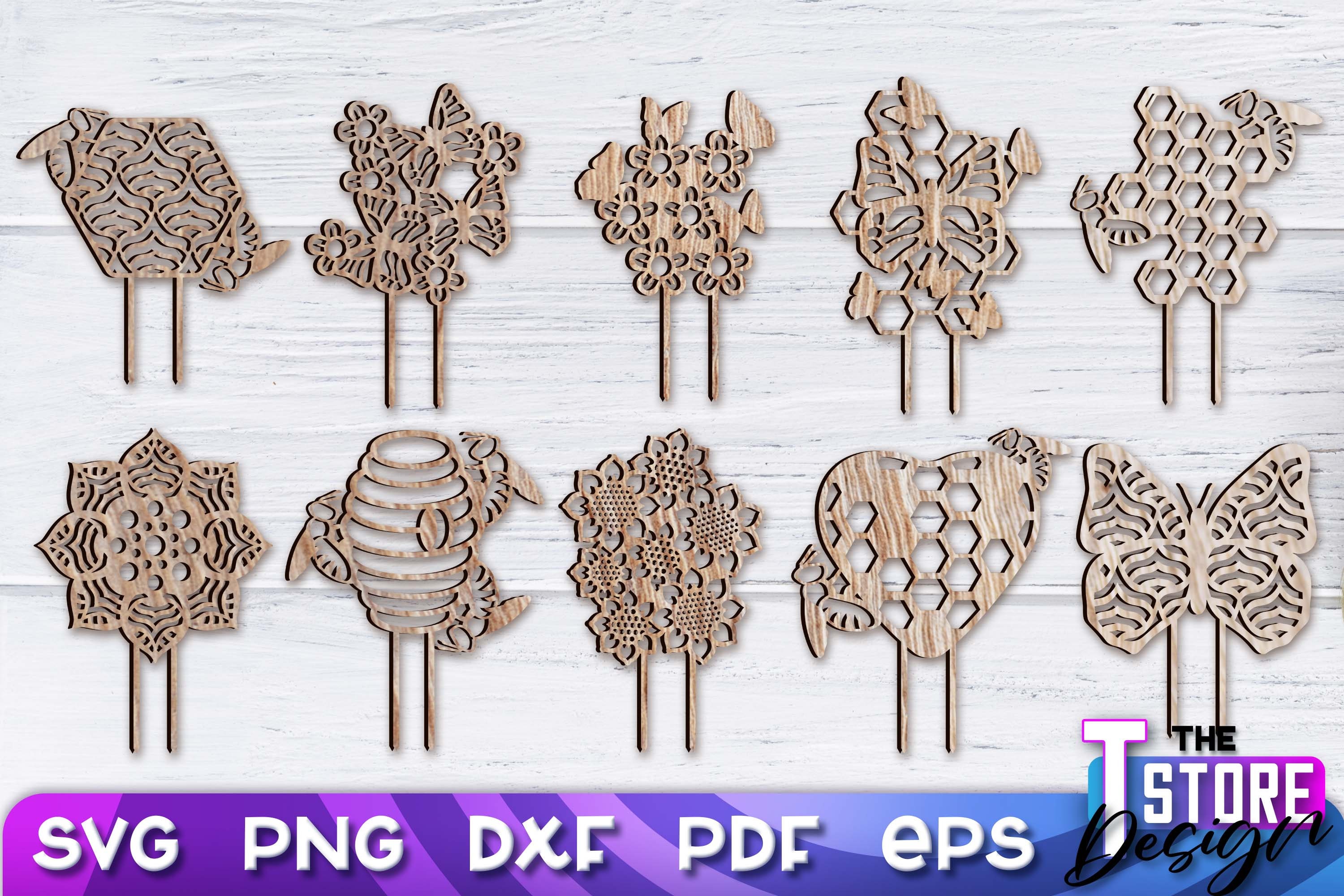 Plant Stakes SVG | Bee Plant Trellis SVG | Laser Cut Files - Etsy Australia