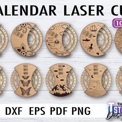 Perpetual Calendar Laser Cut SVG Bundle Calendar SVG Design - Etsy