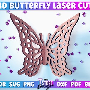 3D Butterfly Laser Cut SVG Bundle | Butterfly Laser Cut SVG Design ...