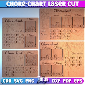 Chore Chart Laser Cut SVG Bundle | Chore Chart SVG Design | Laser Cut ...