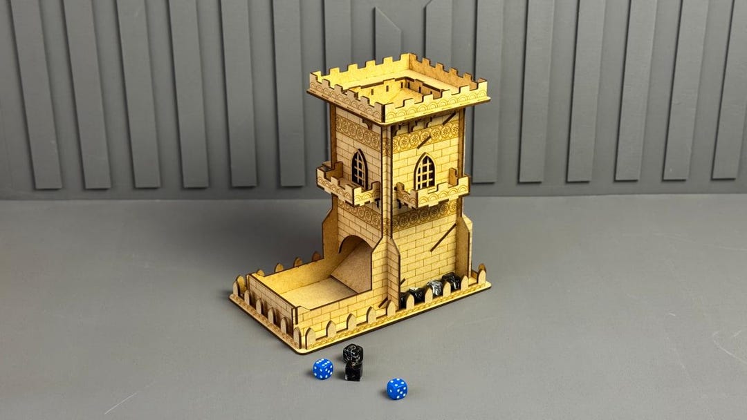 Dice Tower Laser Cut, Game Tower SVG, Big Castle Dice Tower Board Game ...