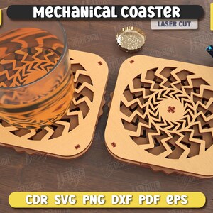 Mechanical Coasters Laser Cut Bundle, Kinetic Coasters Set Template ...