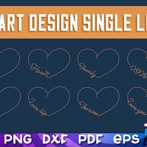 Heart Single Line SVG Bundle | Foil Quill Designs | Single Line Heart ...