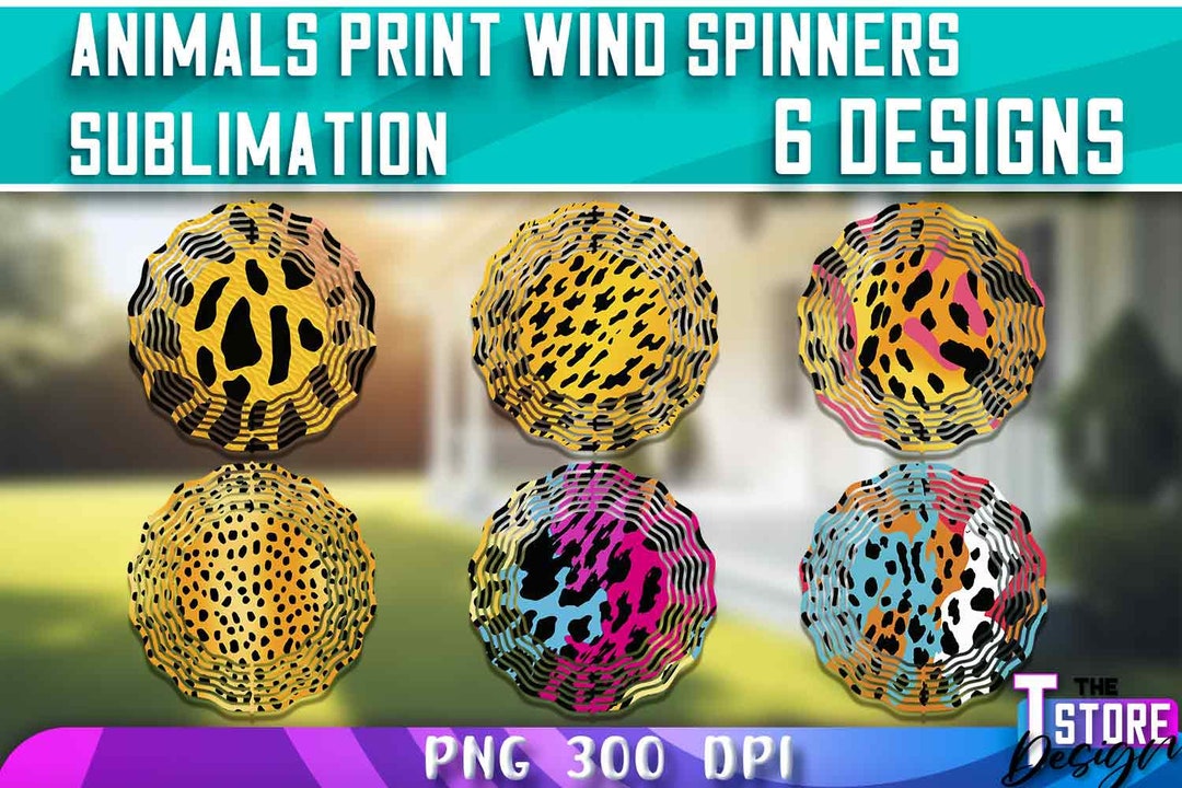 Animal Print Wind Spinner PNG, Animalistic Wind Spinner Sublimation ...