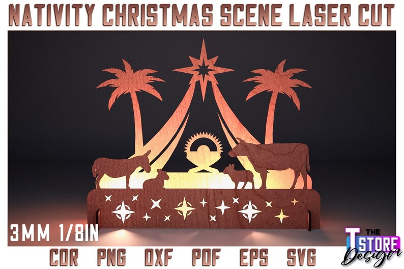 Nativity Christmas Scene Laser Cut SVG Bundle | Nativity Christmas ...