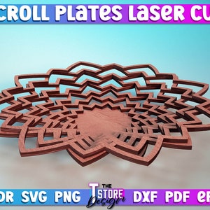 Scroll Plates Laser Cut SVG Bundle | Scroll Plates SVG Design | Laser ...